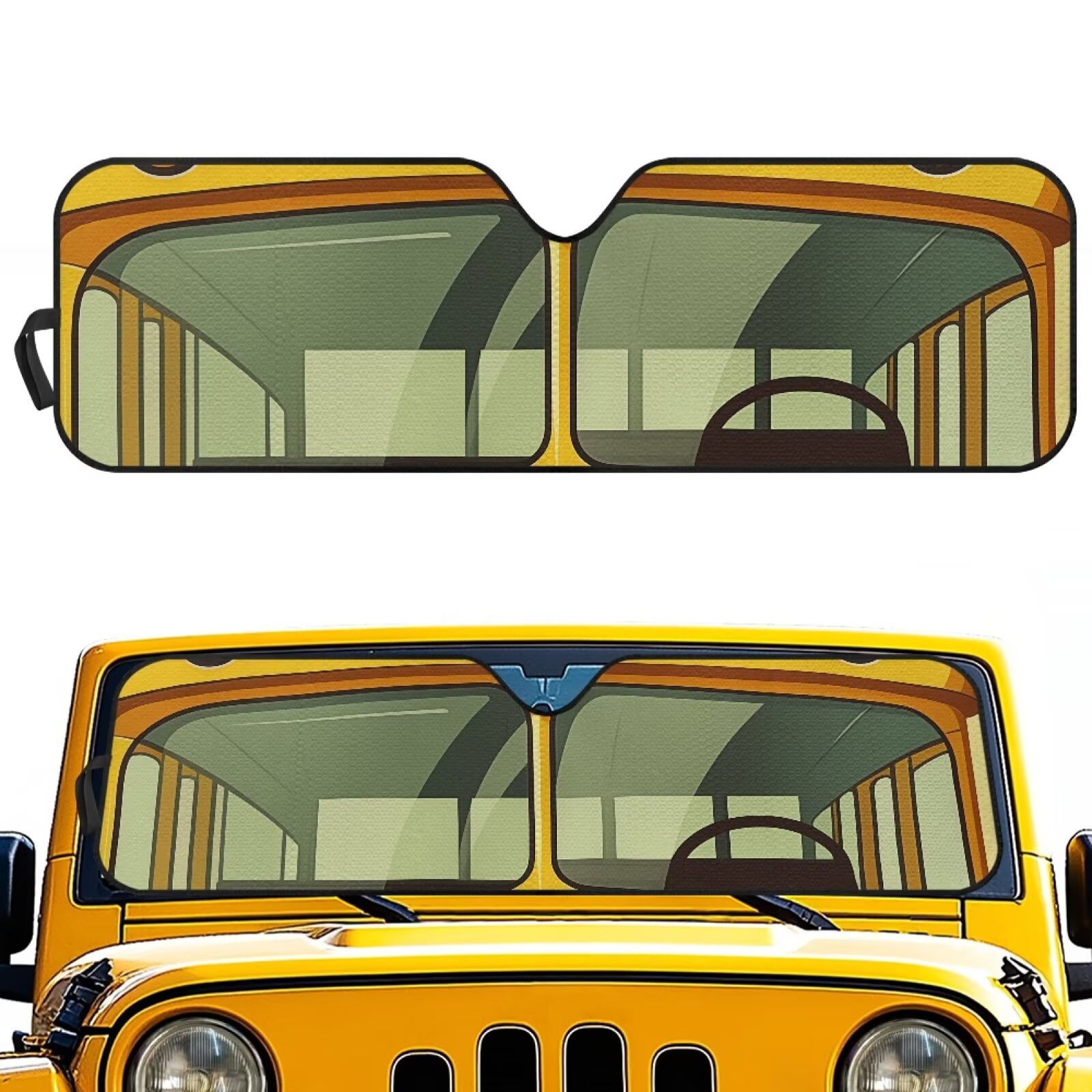 FUIALDOLG Windshield Sun Shade Compatible with Car SUV Off-road Vehicle ...