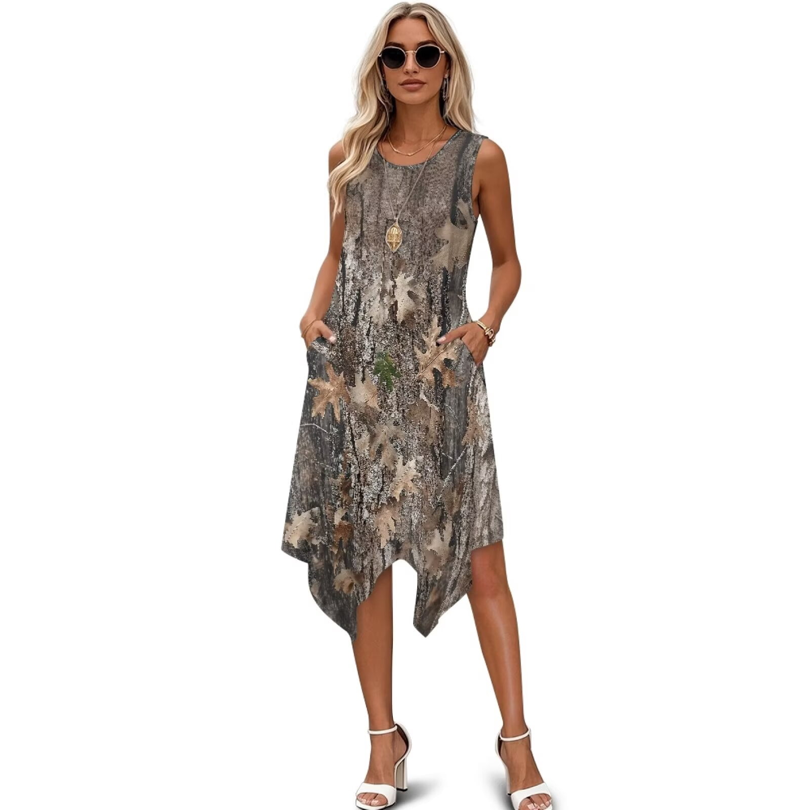 FUIALDOLG Women's Camouflage Dress Green Deer Hunting Camouflage ...