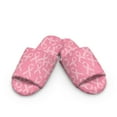 FUIALDOLG Women's Indoor Slippers Open Toe Pink Breast Cancer Print ...