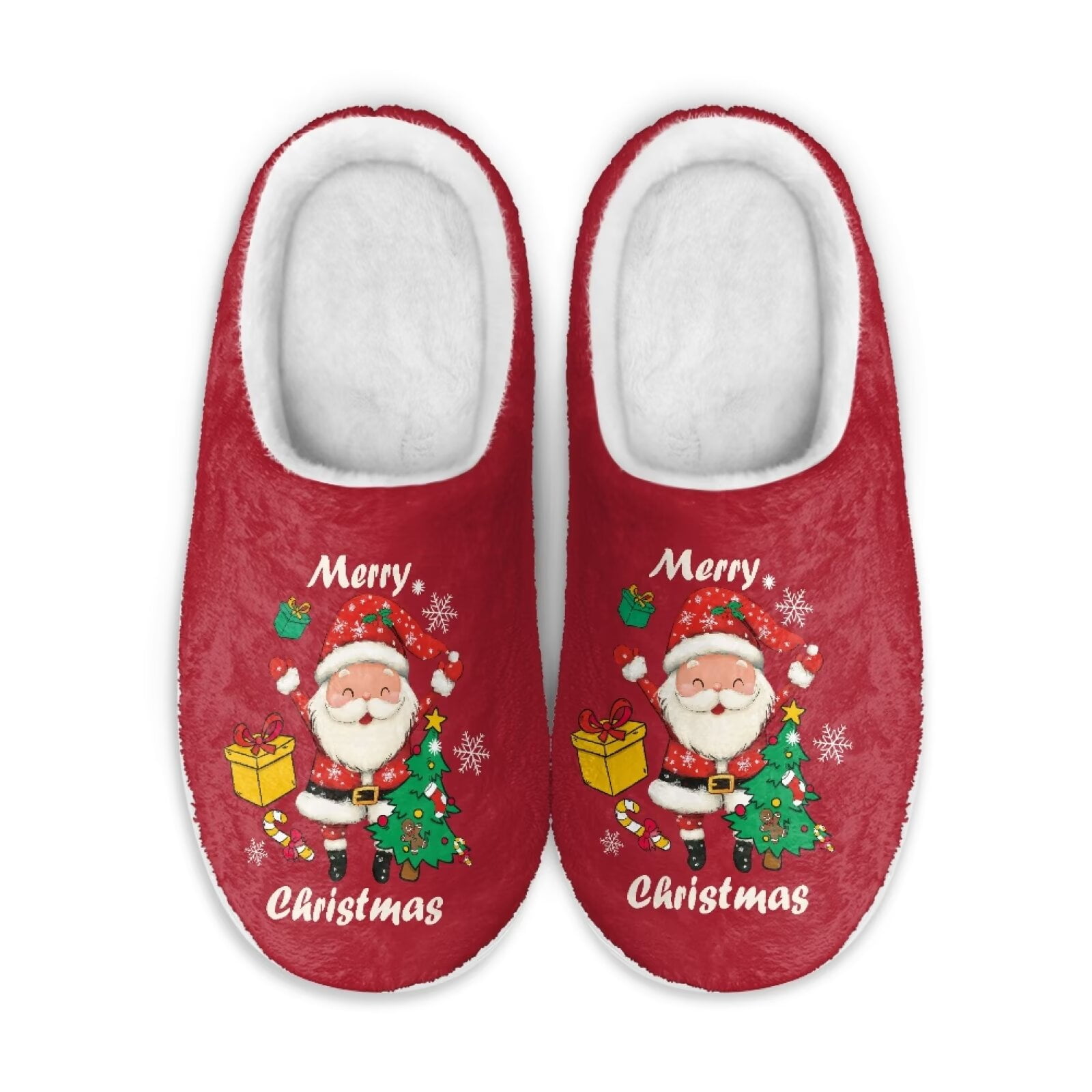 FUIALDOLG Womens Christmas Slippers Fuzzy Cozy Slippers Indoor Fluffy ...