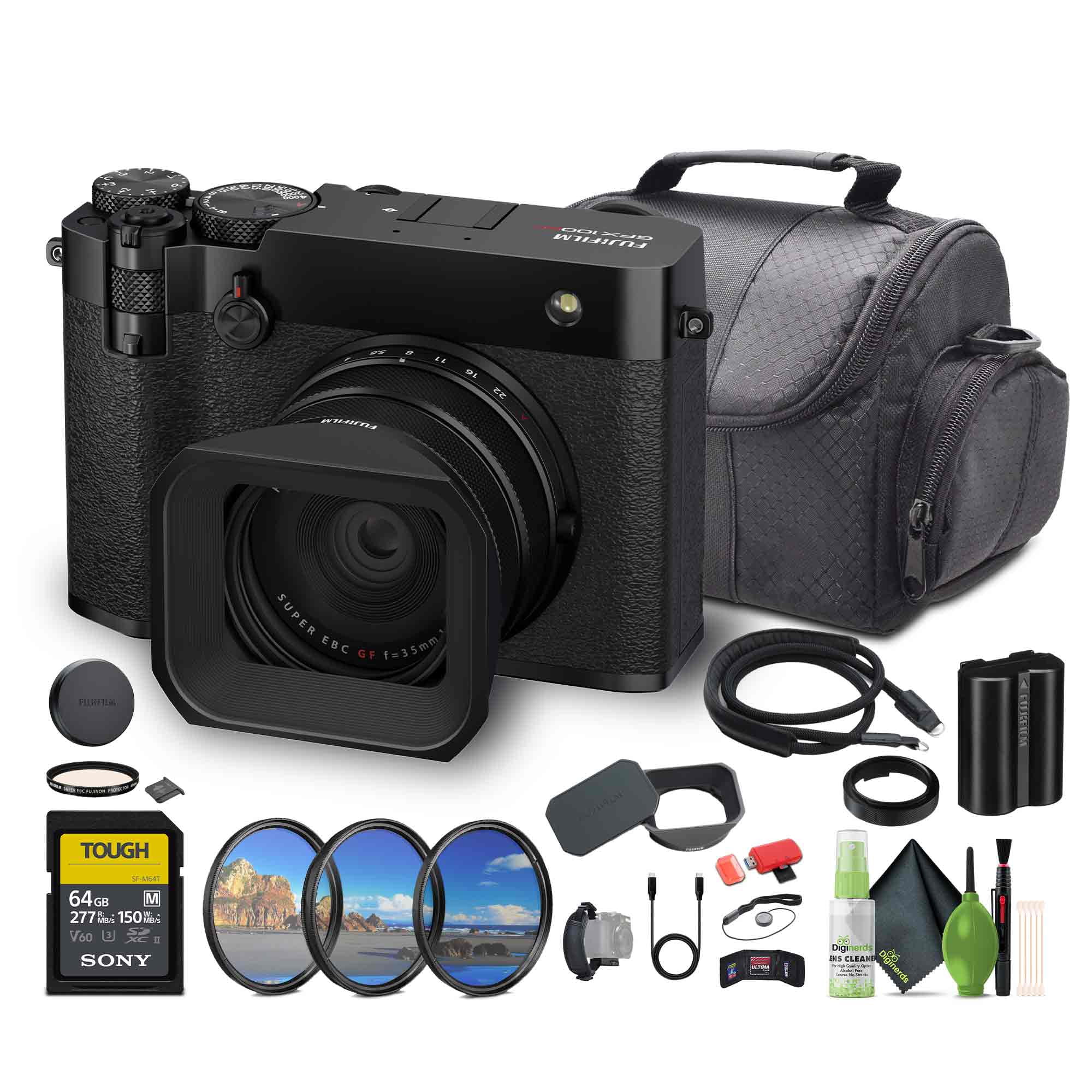 FUJIFILM GFX100RF 102MP Large Format Mirrorless Digital Camera Black ...