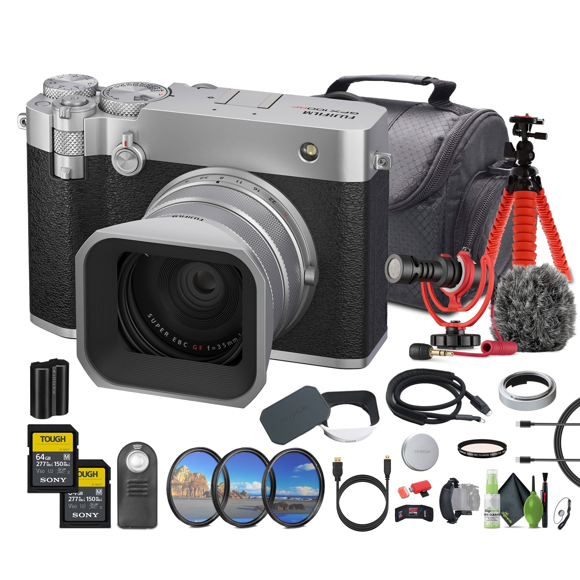 FUJIFILM GFX100RF 102MP Large Format Mirrorless Digital Camera Silver ...