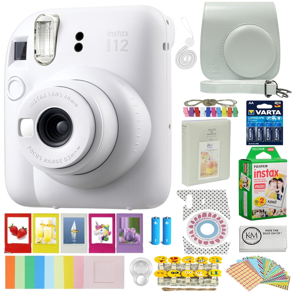 K&M Camera FUJIFILM INSTAX MINI 12 Instant Film Camera, Clay White ...