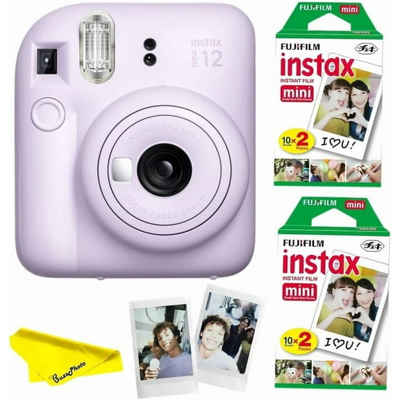 Free Shipping! Fujifilm Instax Mini 12 Camera Bundle, Clay White, with ...