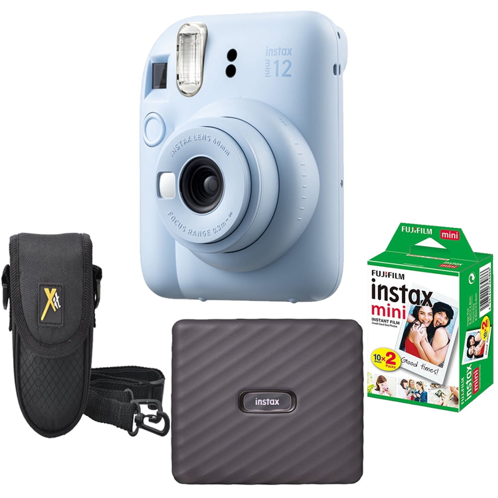 FUJIFILM INSTAX MINI 12 Instant Film Camera (Pastel Blue) + Camera Case ...