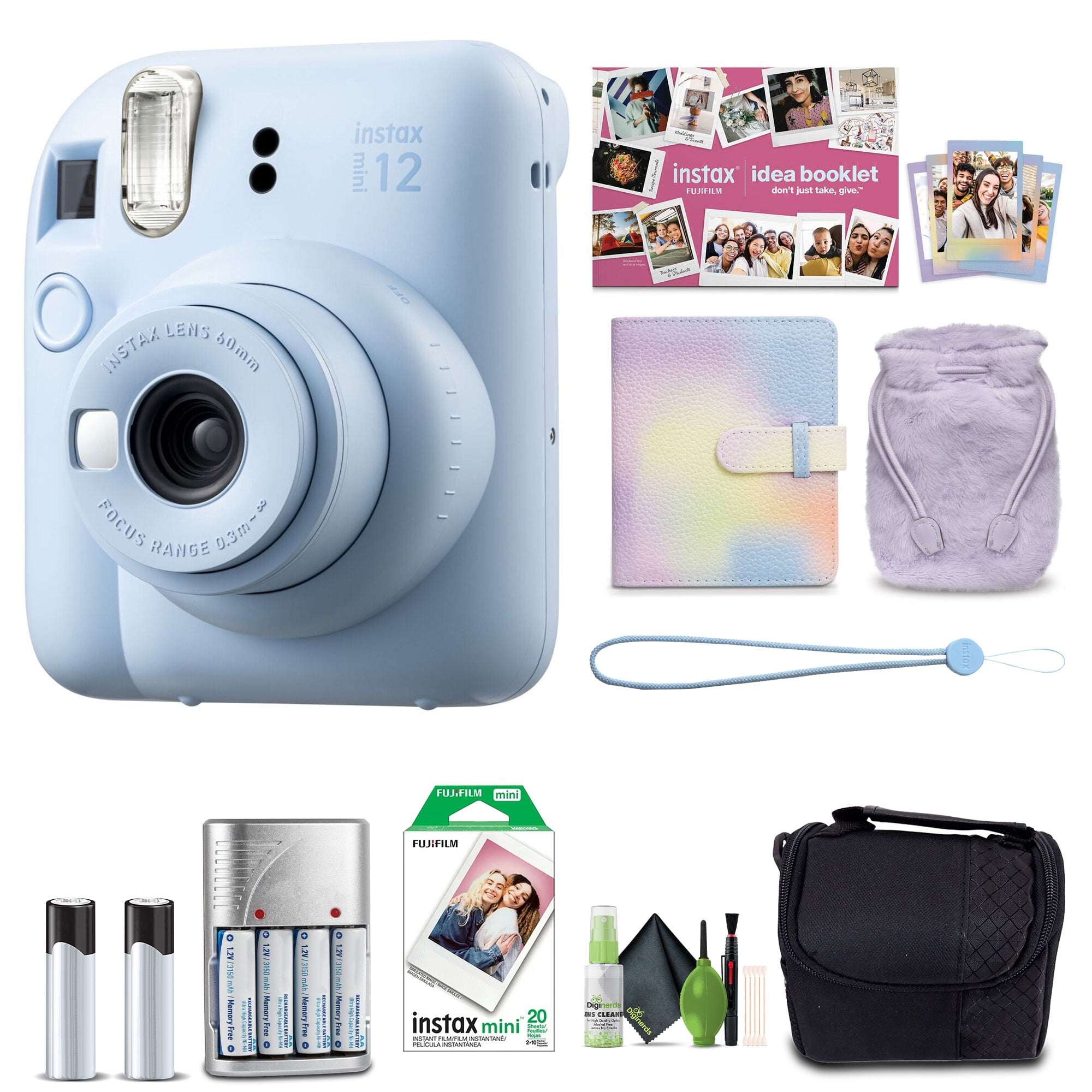FUJIFILM INSTAX MINI 12 Instant Film Holiday Camera- Blue + 20 Instant Film - Walmart.com