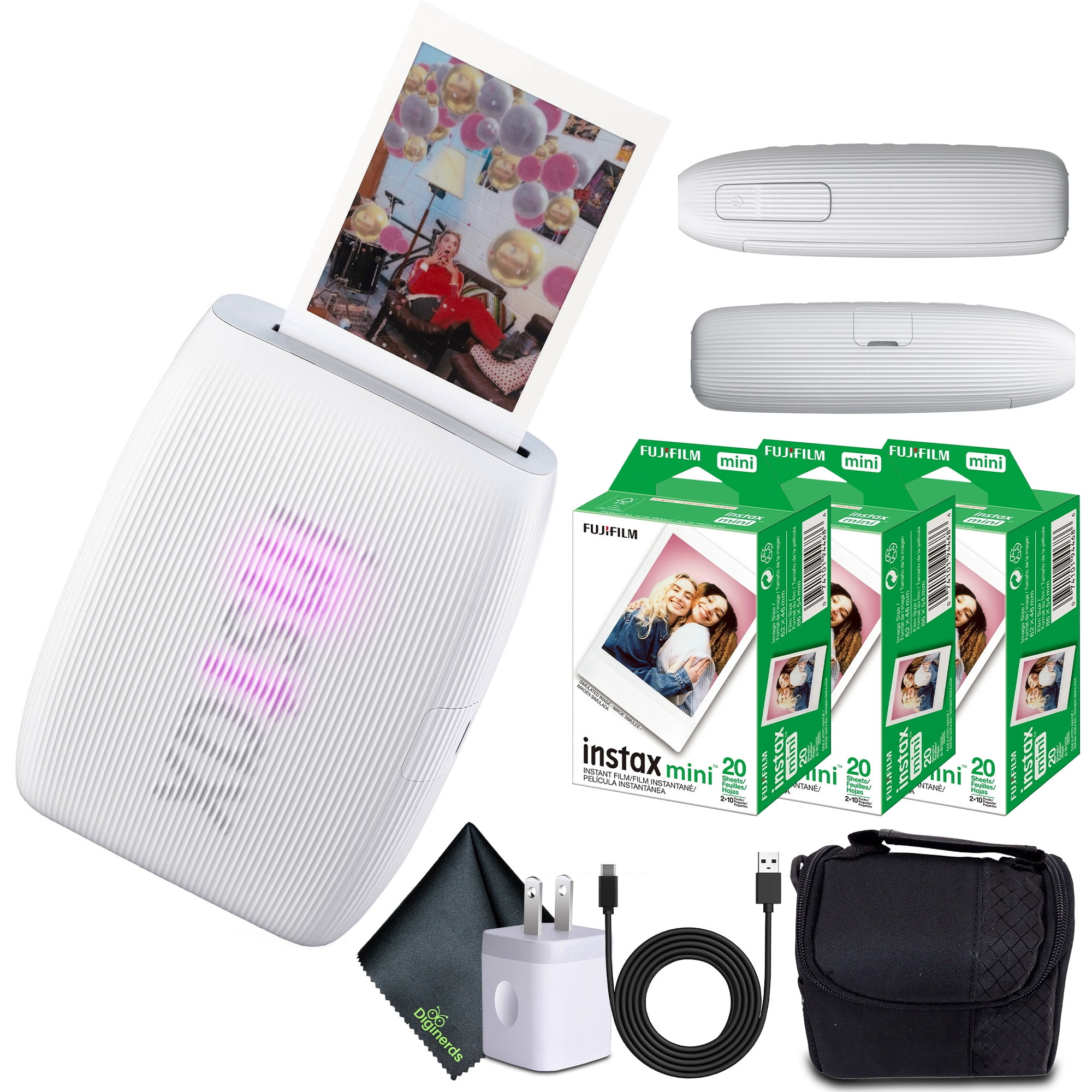 FUJIFILM INSTAX MINI LINK 3 Smartphone Printer (Clay White) + 60 ...