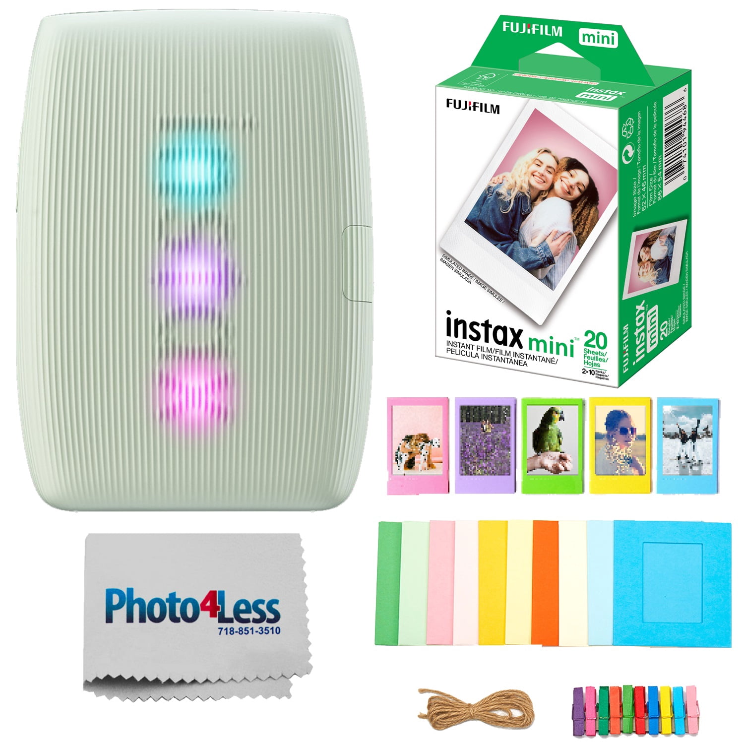 FUJIFILM INSTAX MINI LINK 3 Smartphone Printer (Sage Green)Bundle with ...