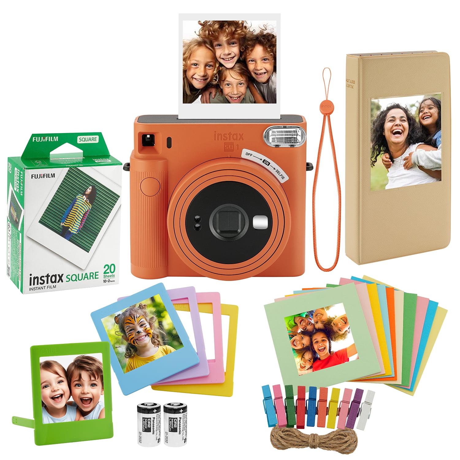 FUJIFILM Instax Square SQ1 Instant Camera, 20 Wide Square Film, Photo ...
