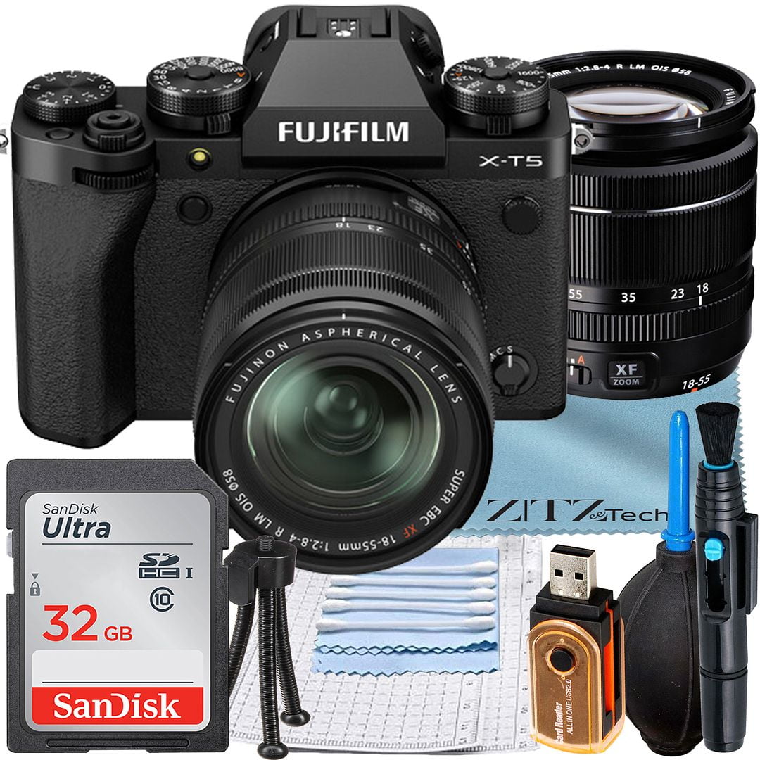 FUJIFILM X-T5 Mirrorless Camera (Black) with 18-55mm Lens + SanDisk ...