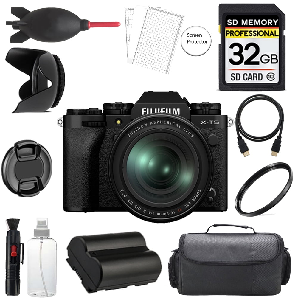 FUJIFILM X-T5 Mirrorless Camera with 16-80mm Lens (Black) + 32GB + Bag+ ...