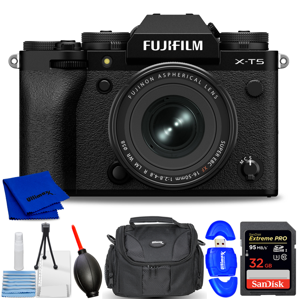 FUJIFILM X-T5 Mirrorless Camera with XF 16-50mm f/2.8-4.8 Lens (Black) 7PC Kit - Walmart.com