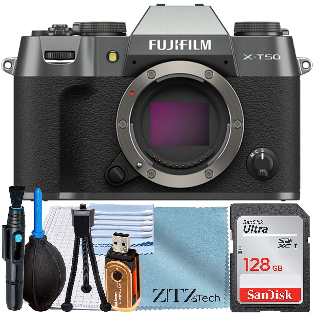 FUJIFILM X-T50 Mirrorless Camera-Charcoal Silver (Body Only) with ...