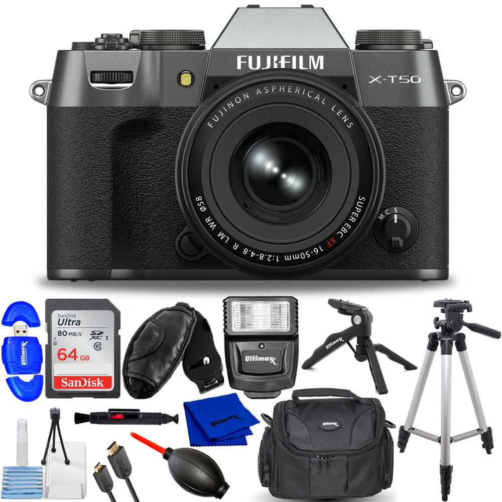 FUJIFILM X-T50 Mirrorless Camera with XF 16-50mm Lens Charcoal Silver ...