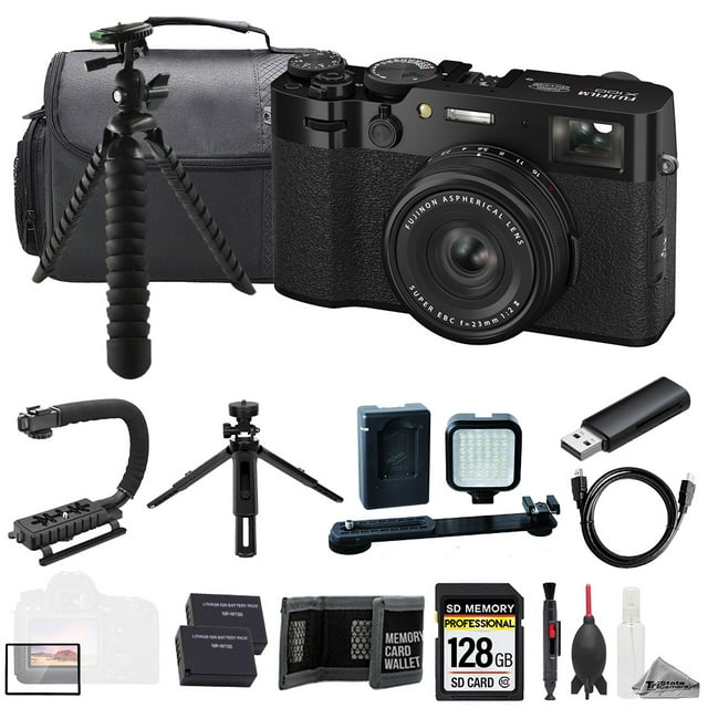 FUJIFILM X100VI Digital Camera (Black) + 128GB + Ext Batt+ LED ...