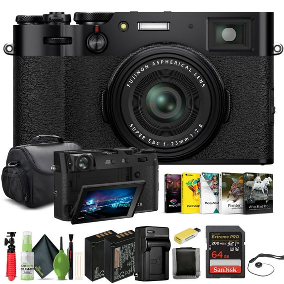 FUJIFILM X100VI Digital Camera (Black) (16821913) + 64GB Card + Card ...
