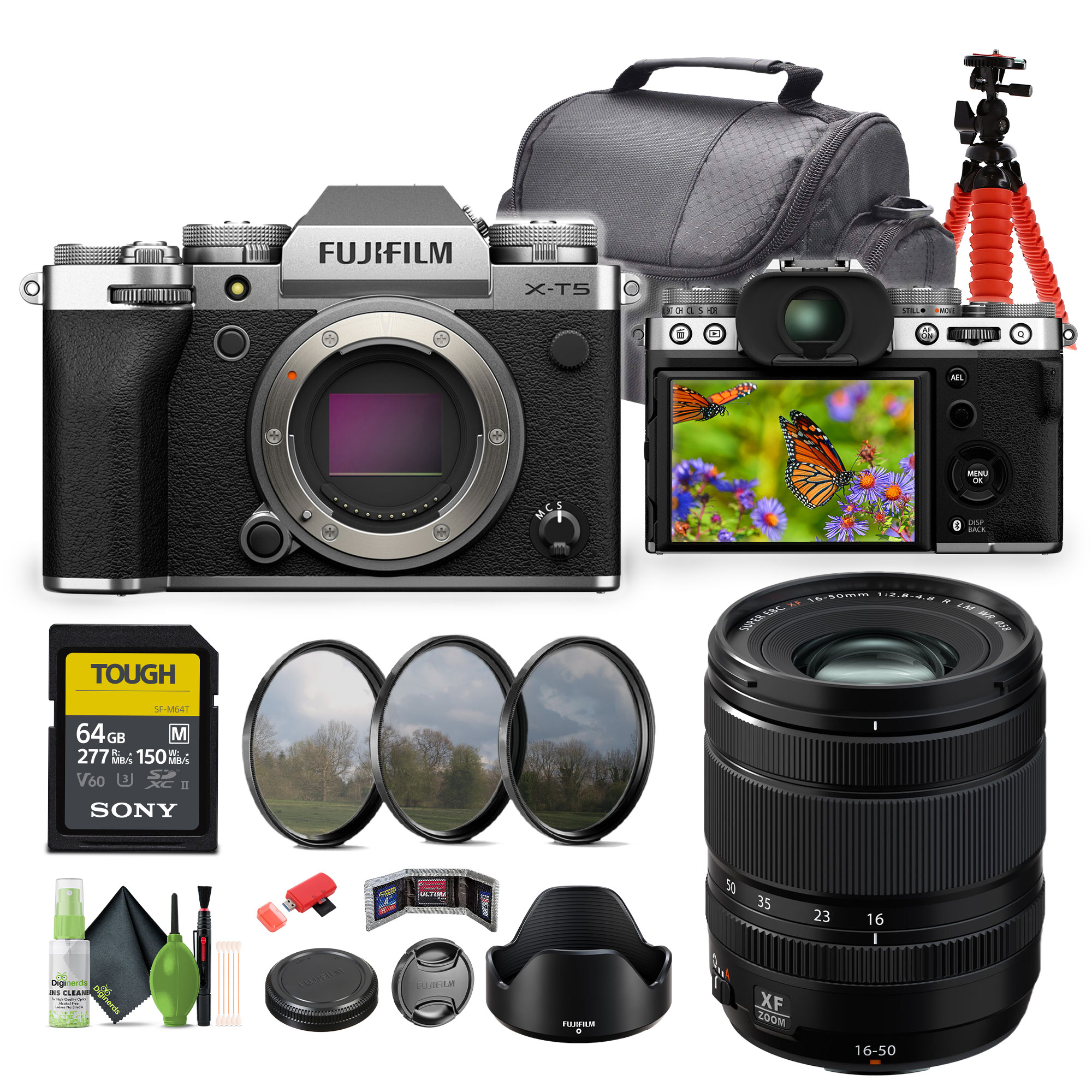 FUJIFILM XF 16-50mm f/2.8-4.8 R LM WR Lens + FUJIFILM X-T5 Mirrorless Camera - Walmart.com