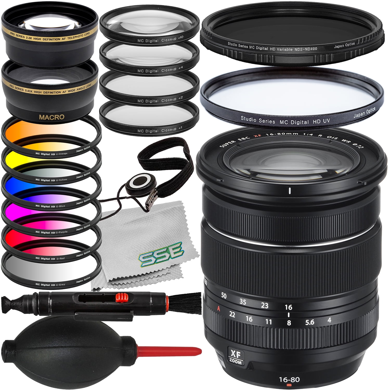FUJIFILM XF 16-80mm f/4 R OIS WR Lens (White Box) Loaded Filter Bundle ...