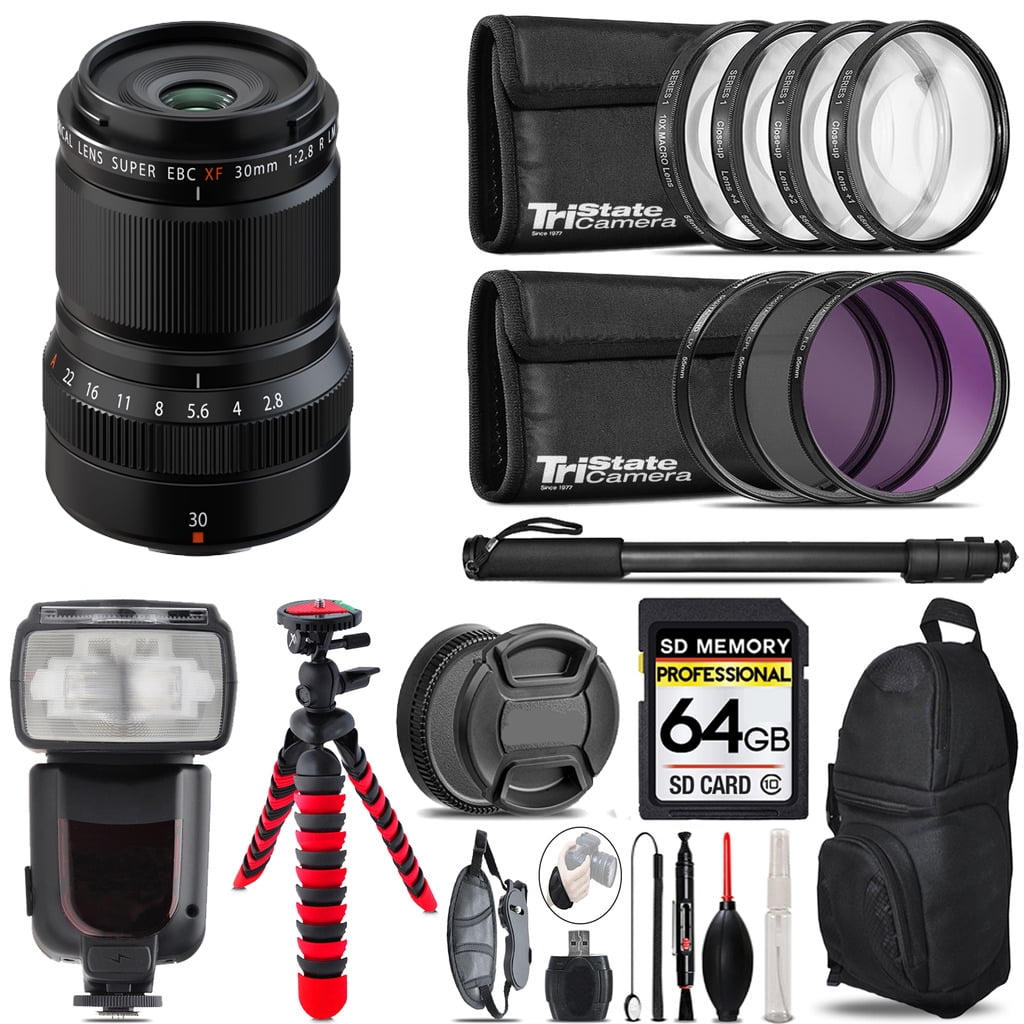 FUJIFILM XF 30mm f/2.8 R LM WR Macro Lens + 7 Piece Filter & More ...