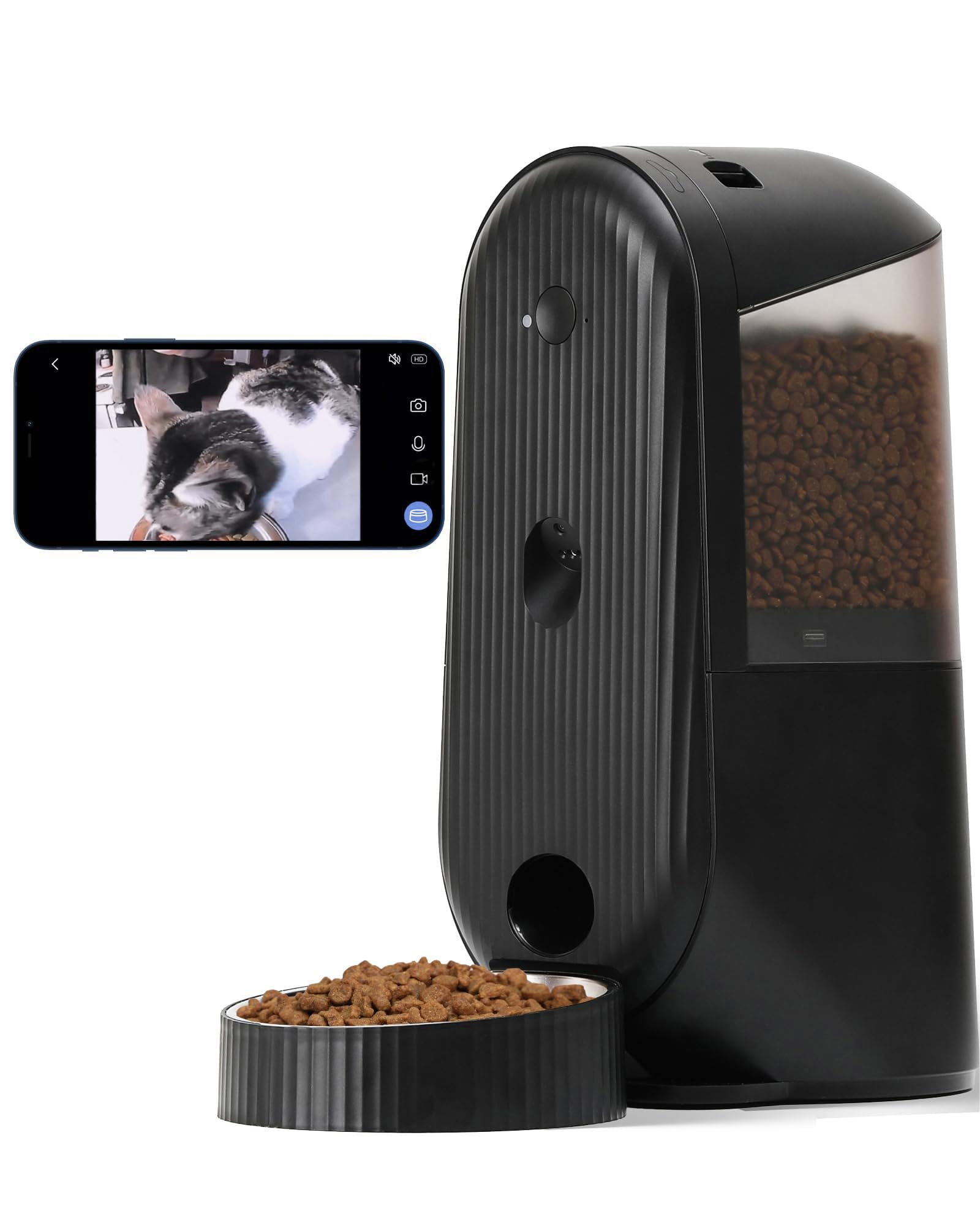FUKUMARU Automatic Cat Feeder, 2 in 1 Automatic Pet Feeders with Camera ...