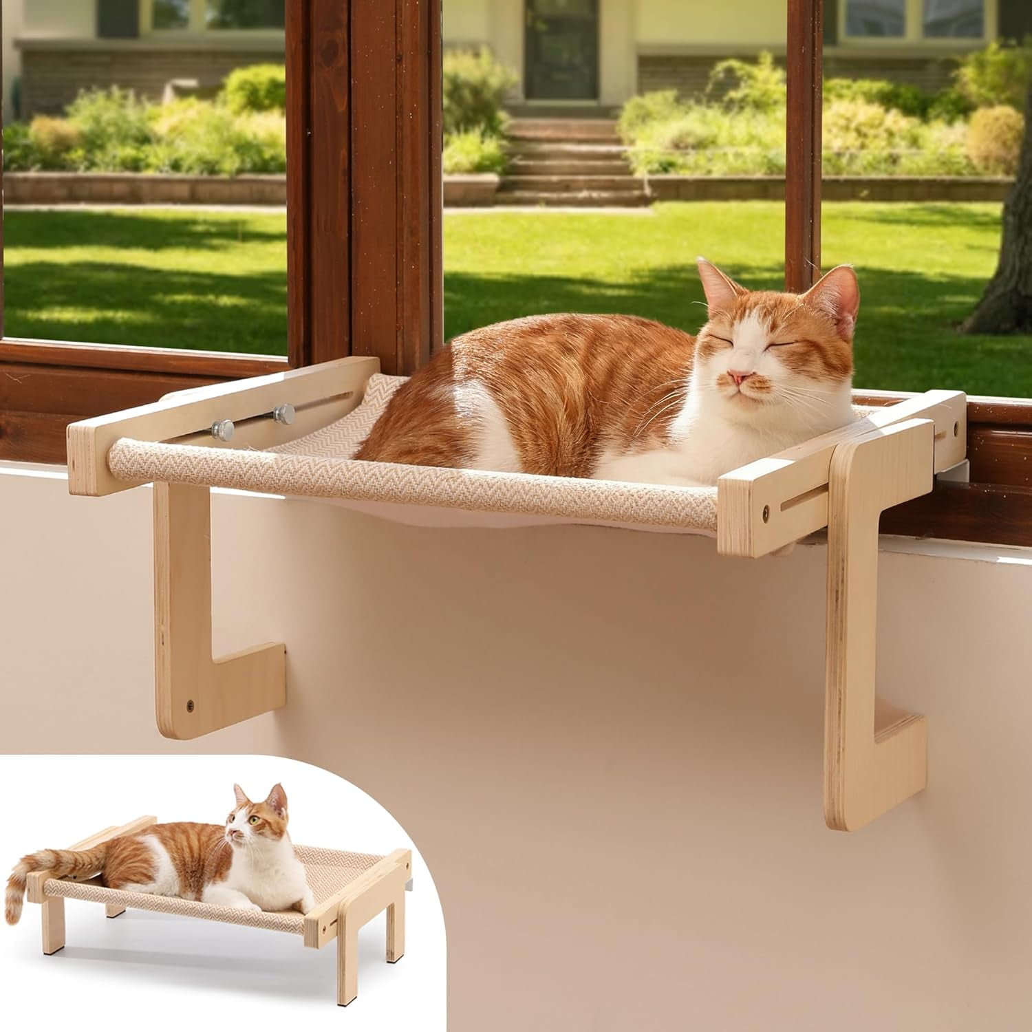 FUKUMARU Cat Window Perch, Transformable Cat Hammock for Windowsill and ...
