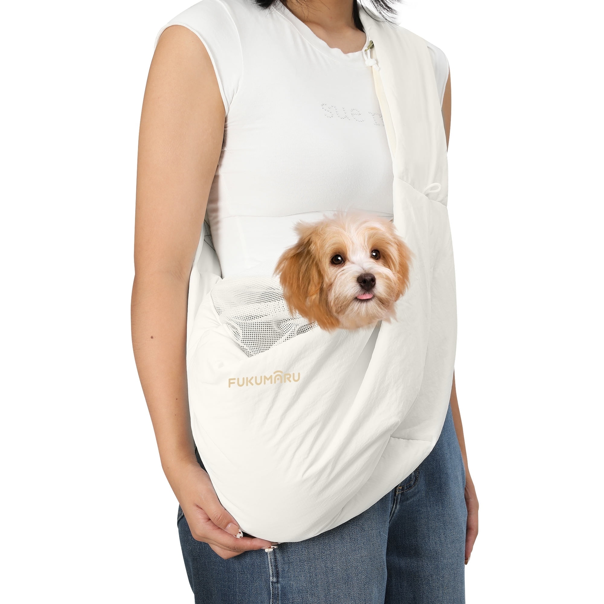 FUKUMARU Ultralight Cat Sling, DIY Strap Puppy Carrier Sling with Mesh ...