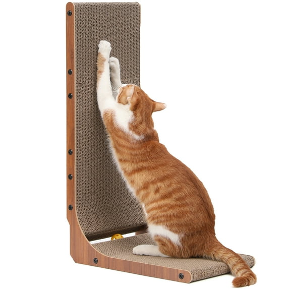 FUKUMARU Curved Cat Scratcher, 26.8 Inch Cardboard Scratch Pad, Large ...