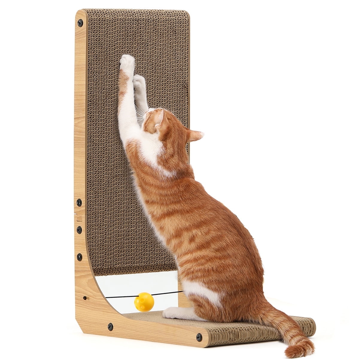 FUKUMARU Curved Cat Scratcher, Wall Scratchers for Indoor Cats, 18.9 ...