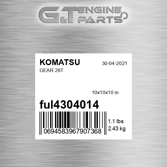 FUL4304014 GEAR 26T fits KOMATSU (New OEM) - Walmart.com