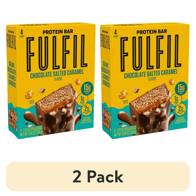 (2 pack) FULFIL Nutrition Vitamin & Protein Nut Bars, Chocolate Salted ...