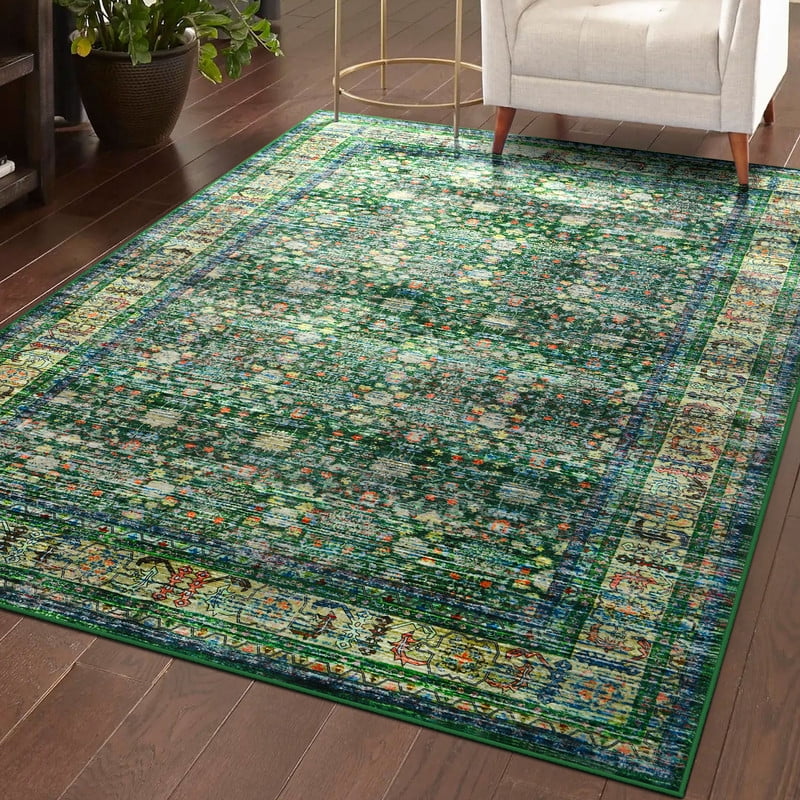 FULIE 5'x8'Rugs Vintage Floral Rug Retro Large Traditional Floor Carpet ...