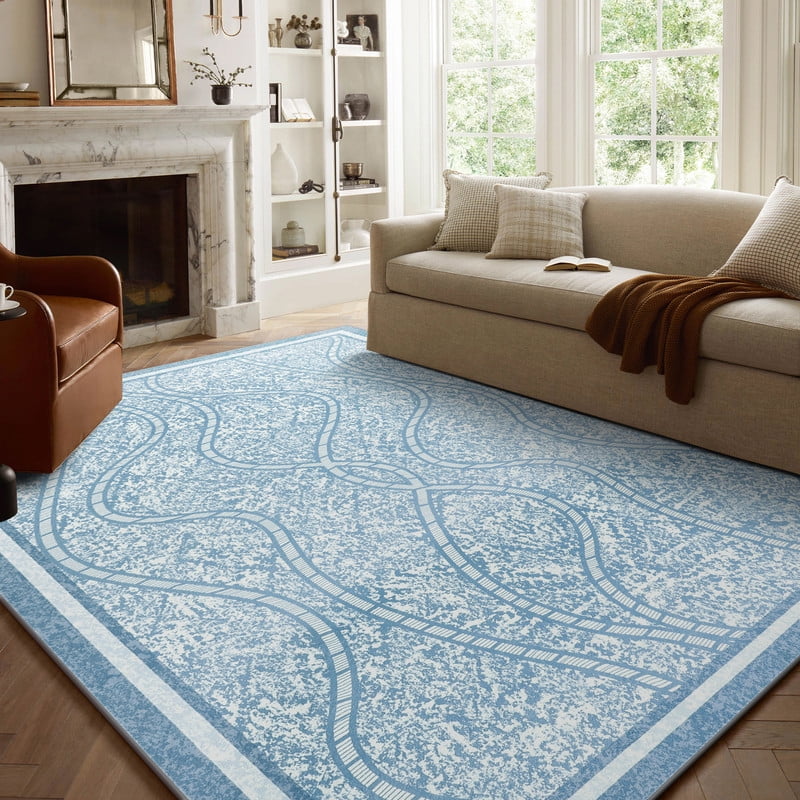 FULIE Abstract 4'x6'Rugs for Living Room Soft Area Rugs Boho Carpet ...