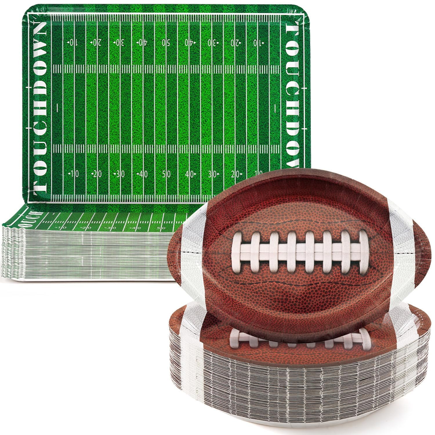 FULJOOY 60 Pcs 14" RRF12 x 10" Extra 3D Football Paper Plates Heavy ...