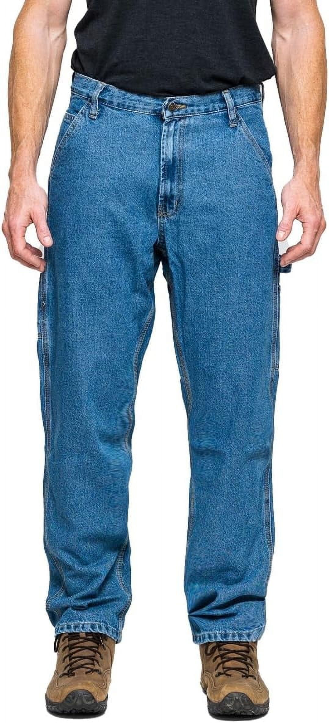 FULL BLUE Relaxed Construction Work Jeans, Loose Fit, Utility Pocket ...