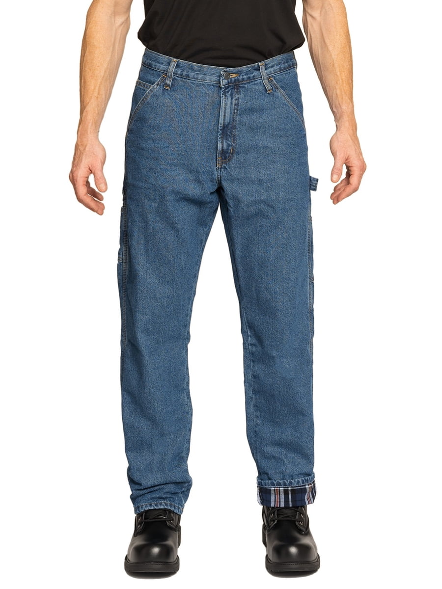 FULL BLUE Carpenter Flannel Lined Denim Jeans, Relaxed Fit, Utility ...