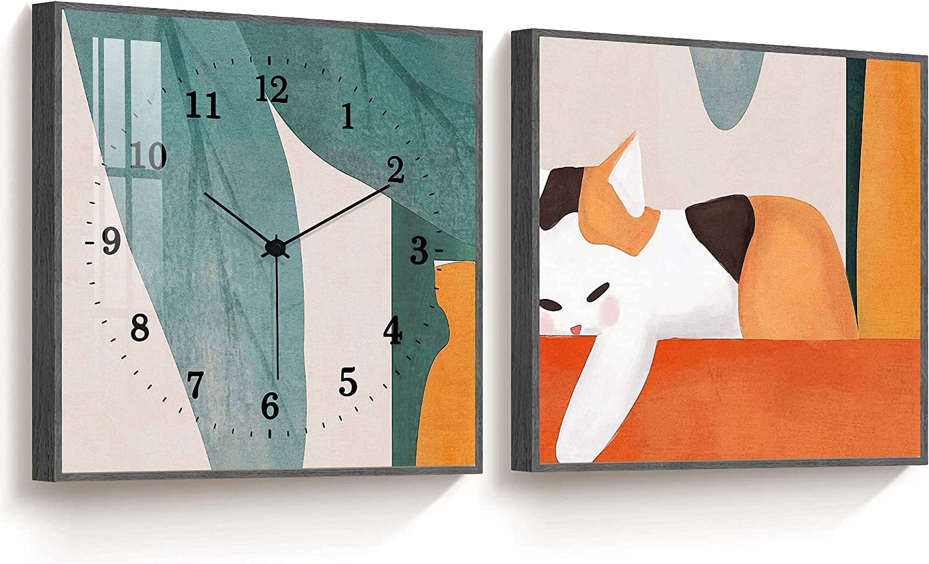 FULL HOUSE Wall Clock Silent Non Ticking Battery Operated, 12''x12 ...