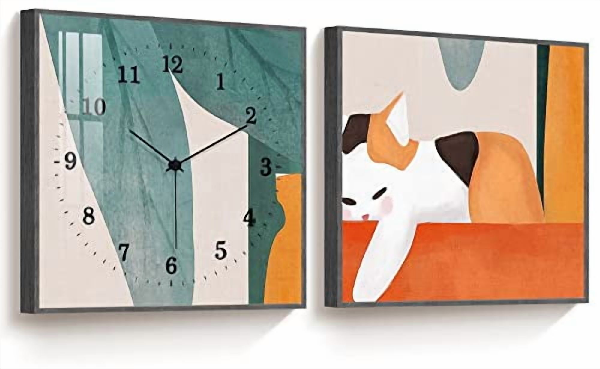 FULL HOUSE Wall Clock Silent Non Ticking Battery Operated, 12''x12 ...