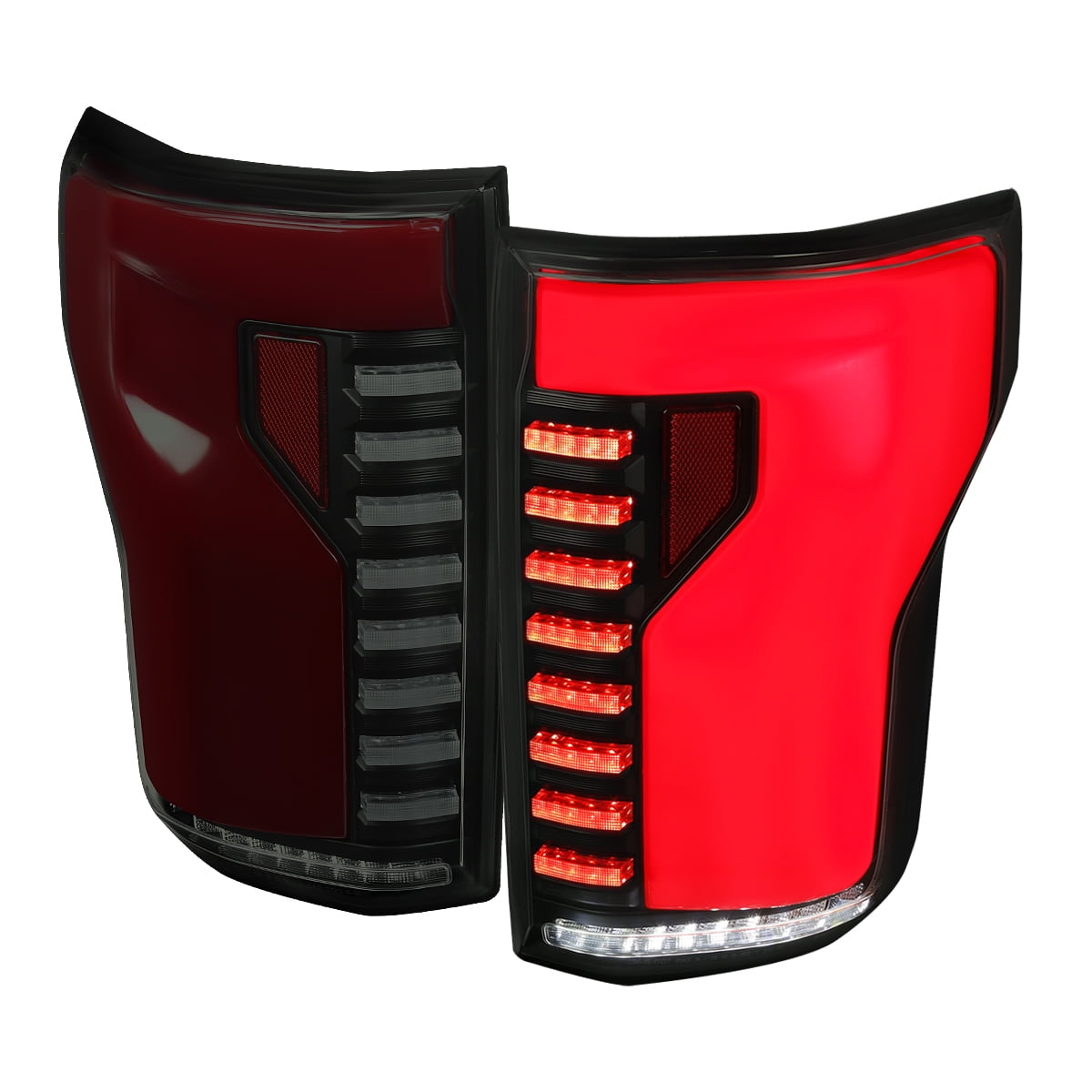 FULL LED TAIL LIGHT WITH MATTE BLACK HOUSING SMOKED LENS RED LED BAR ...