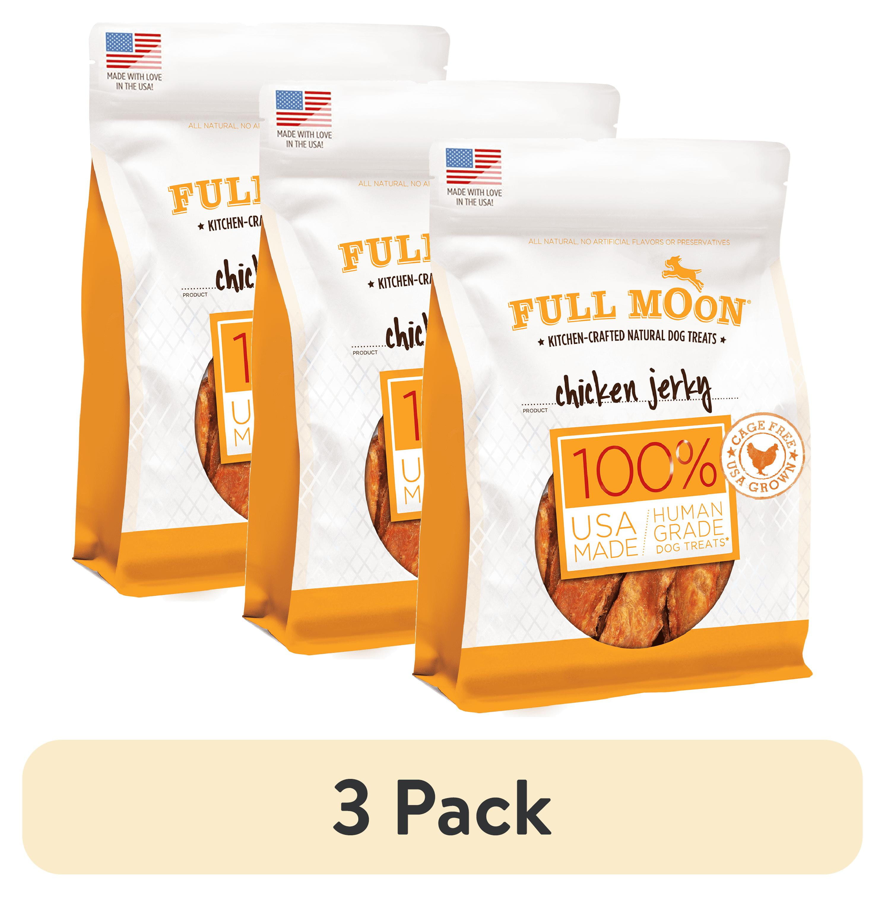 (3 pack) FULL MOON® All Natural Human Grade Dog Treats, Chicken Jerky ...