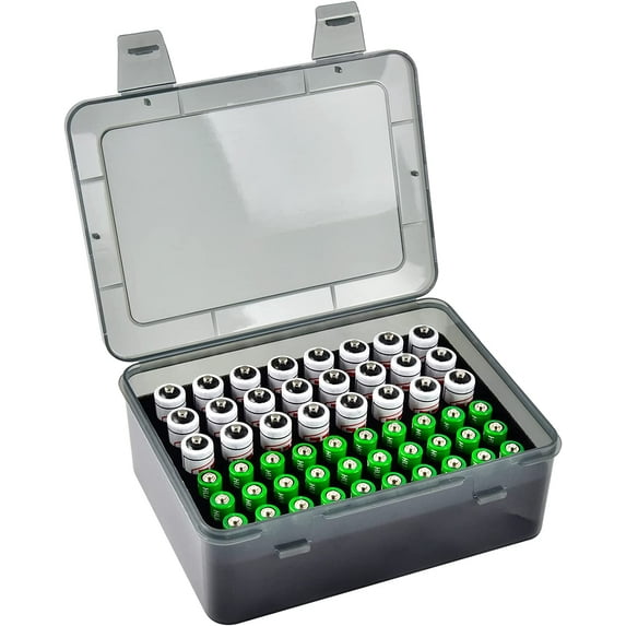 FULLCASE Battery Storage Organizer Holder Holds 54 AA AAA Batteries ...