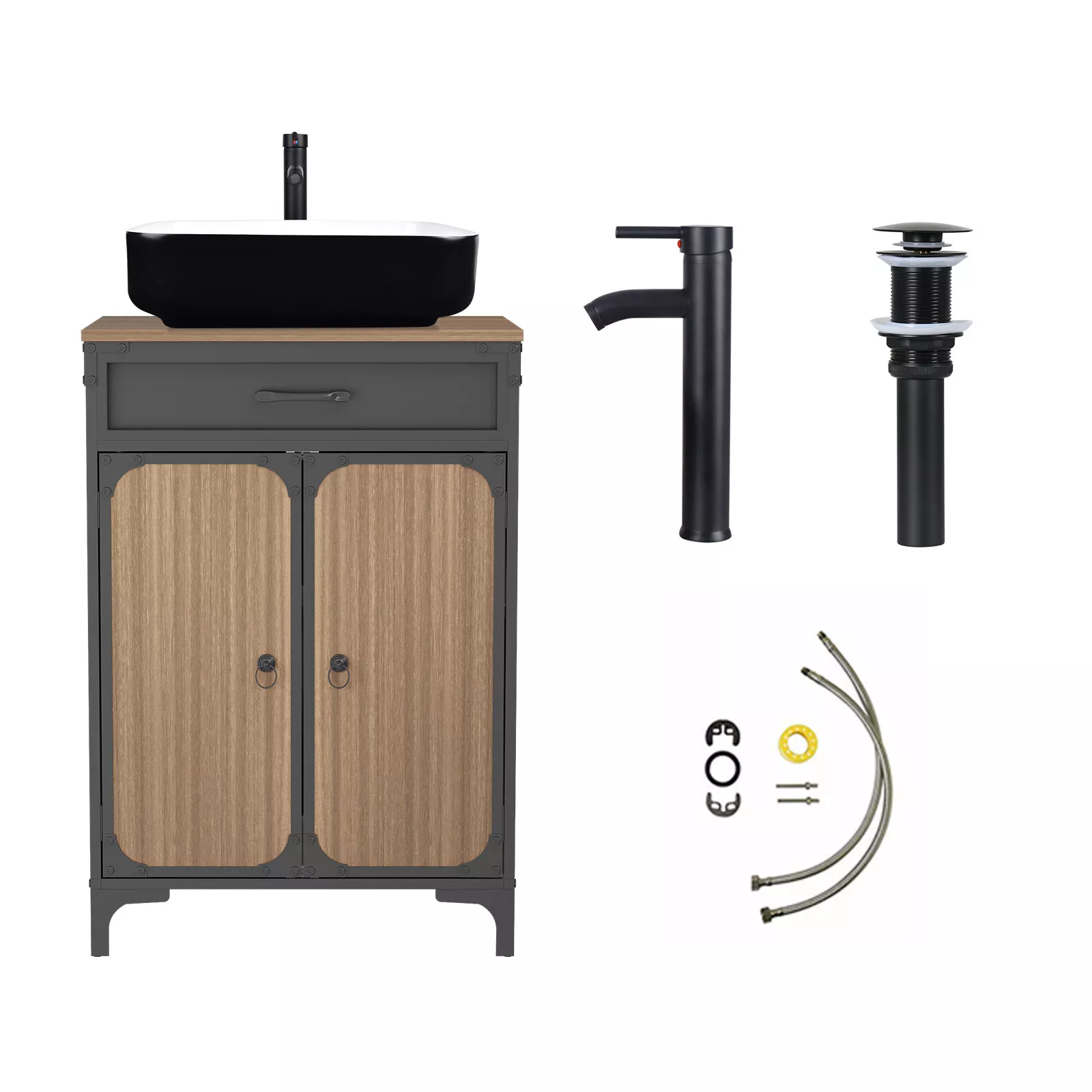 FULLWATT 24" Bathroom Vanity with Sink, Traditional Bathroom Vanity Set ...