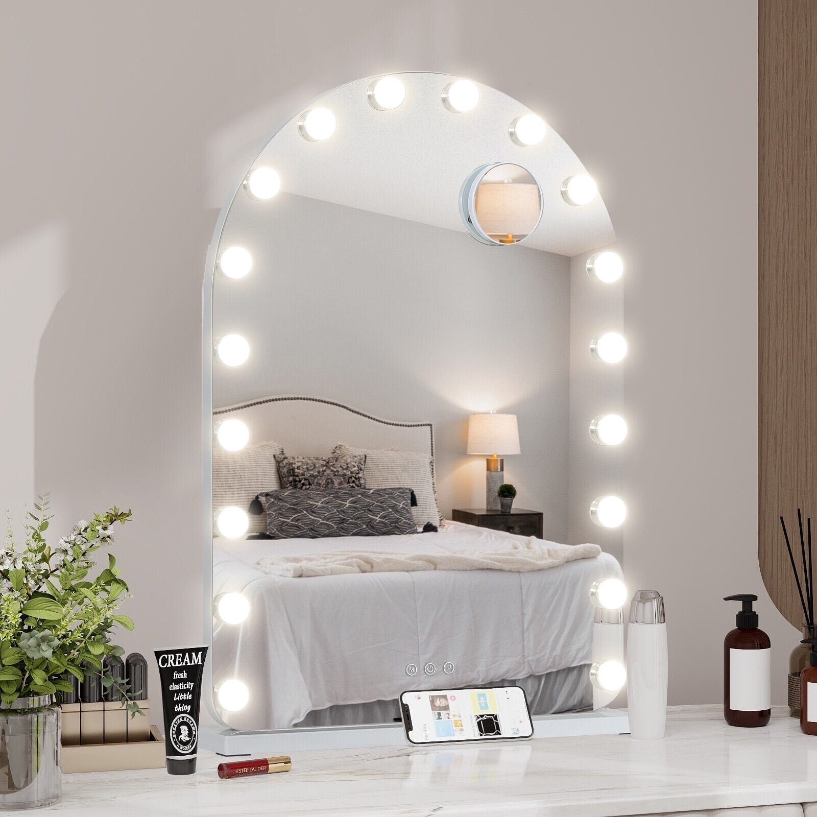 FULLWATT Arched Vanity Mirror With Lights Makeup Mirror With Lights 18 ...