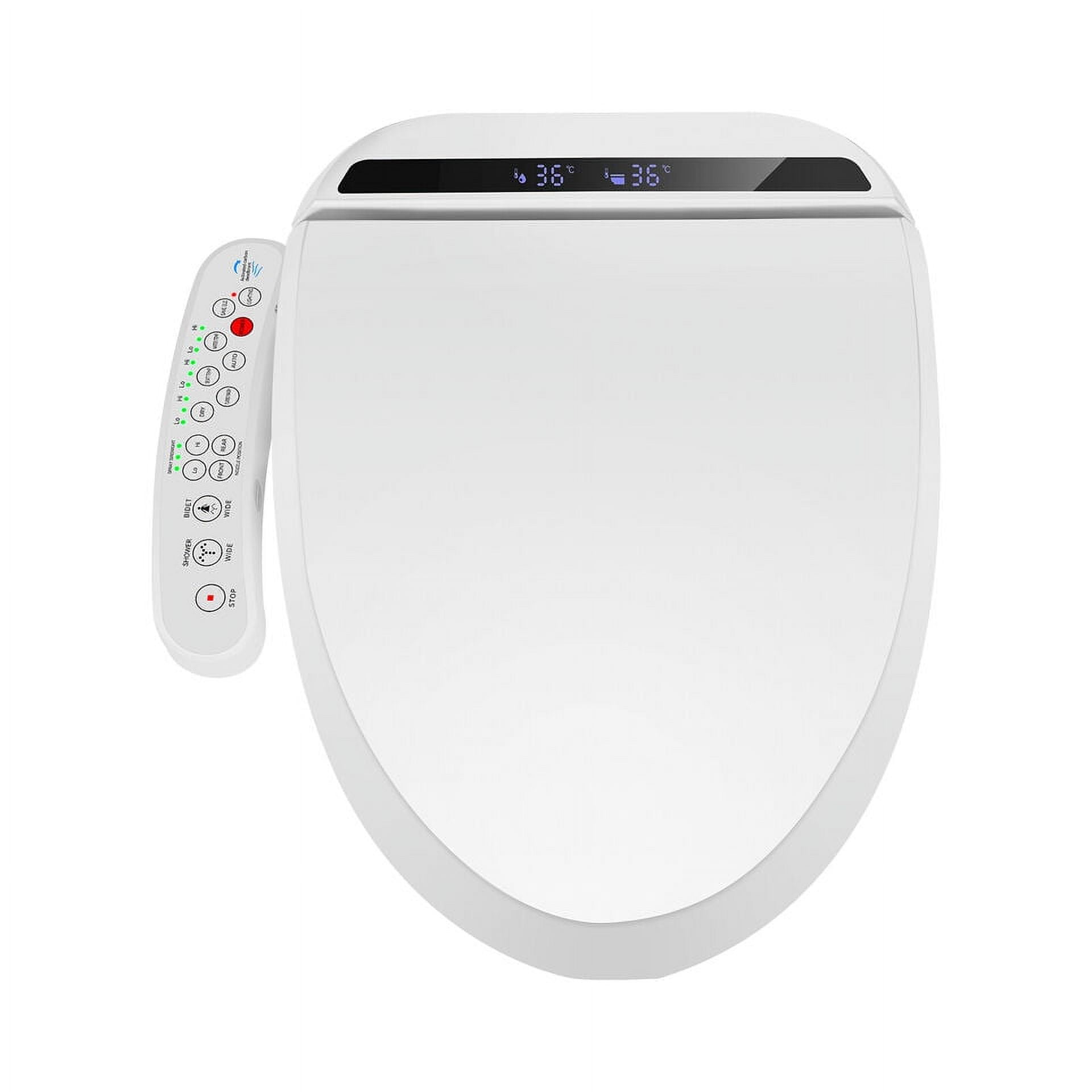 FULLWATT Electric Smart Bidet Seat, Heated, LED Light, Remote Control (White) - Walmart.com