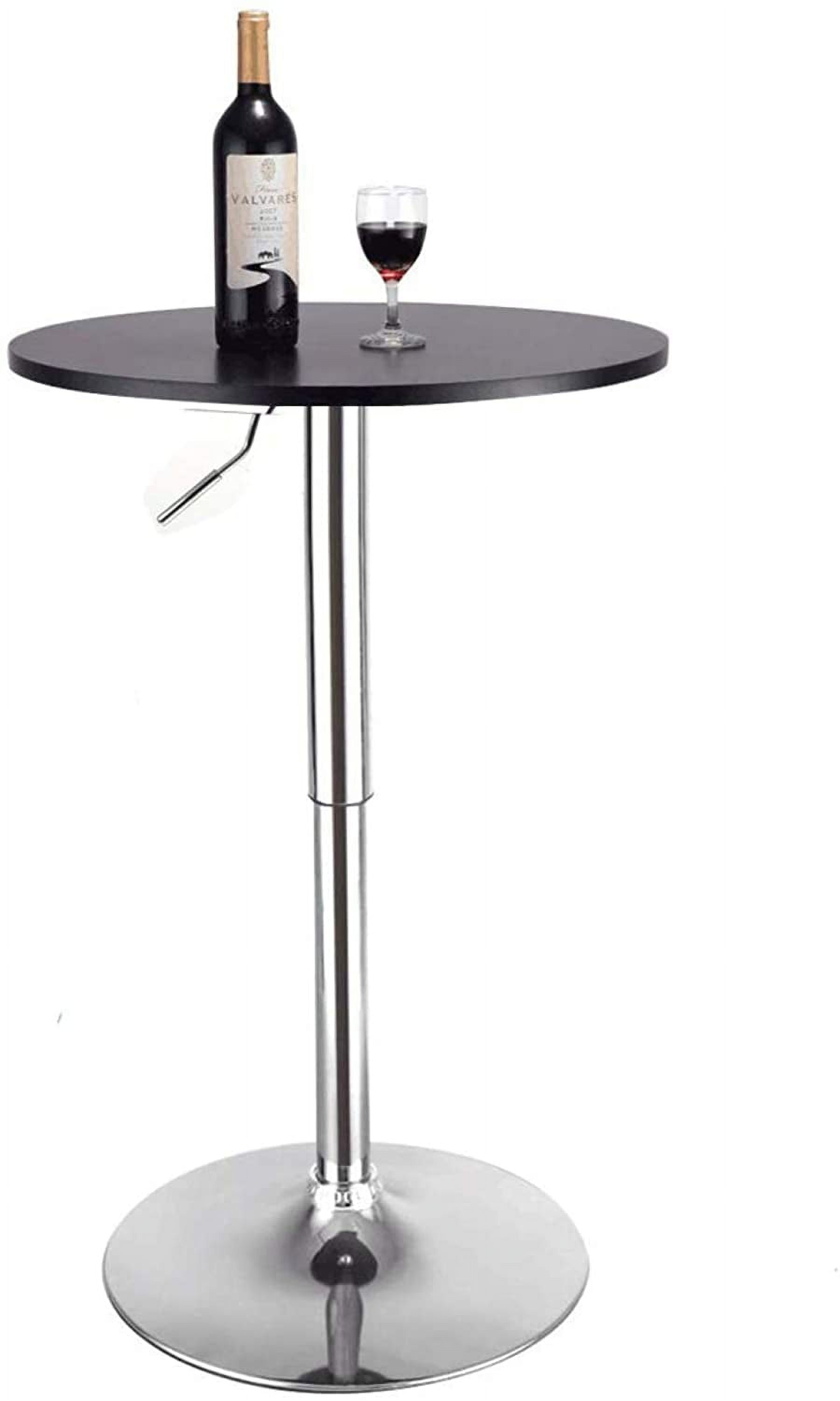 FULLWATT Round Kitchen Bar Table Cafe Table Adjustable Pub Counter Wood ...