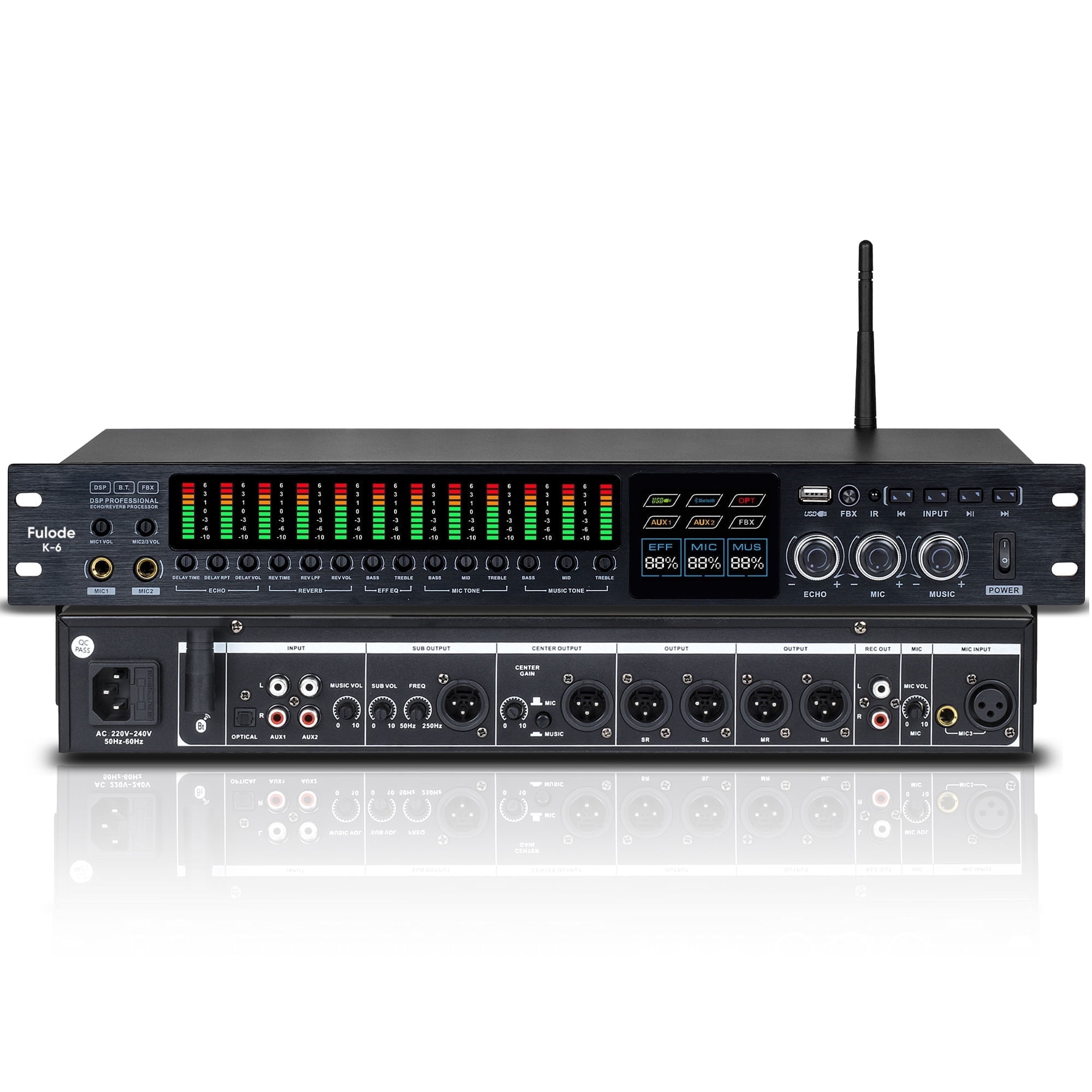 FULODE K-6 Professional KTV Digital pre-stage Effector Anti-Howling ...