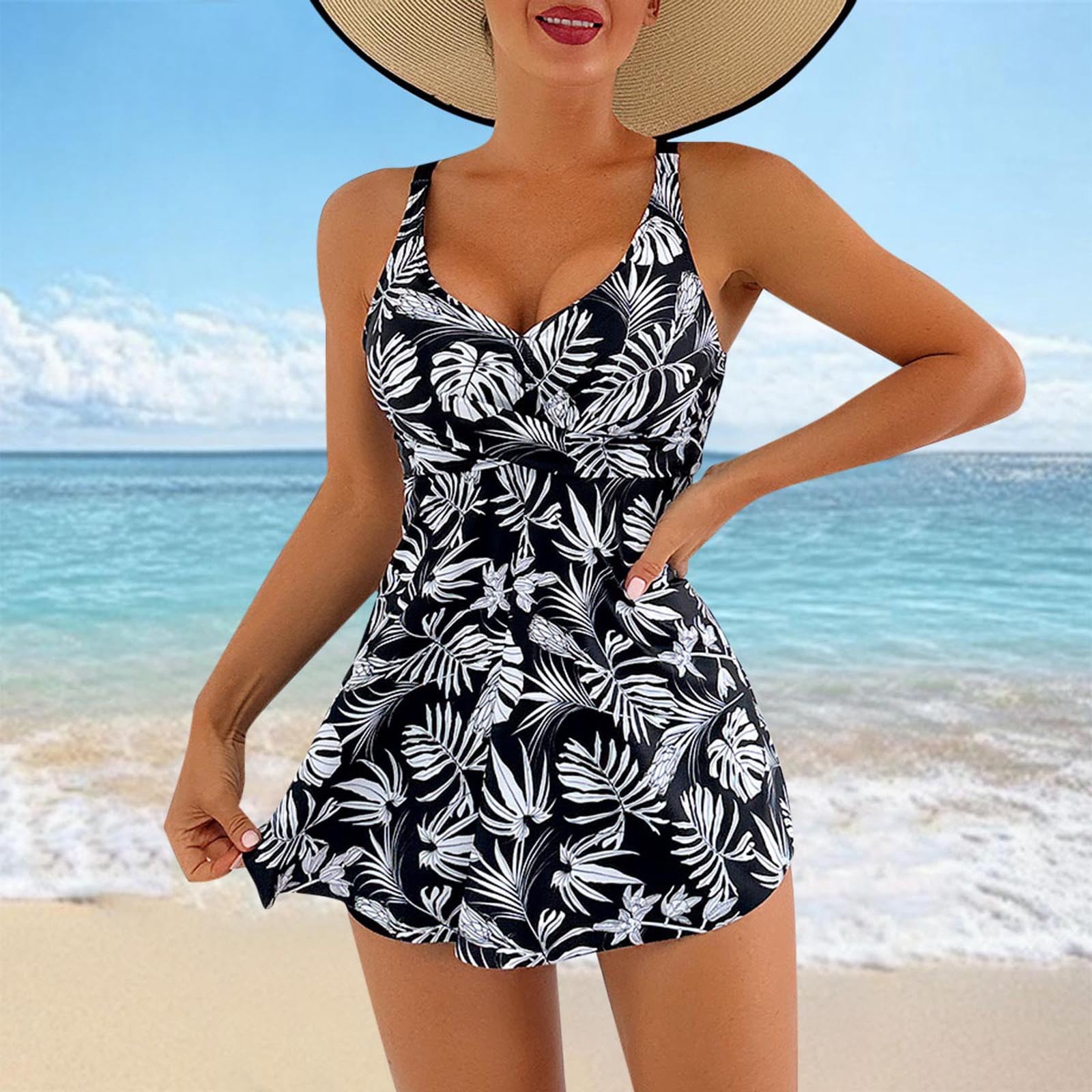 FULORRNIE Women's Tankini Set: European-Style Swimsuit with Cross-Back ...