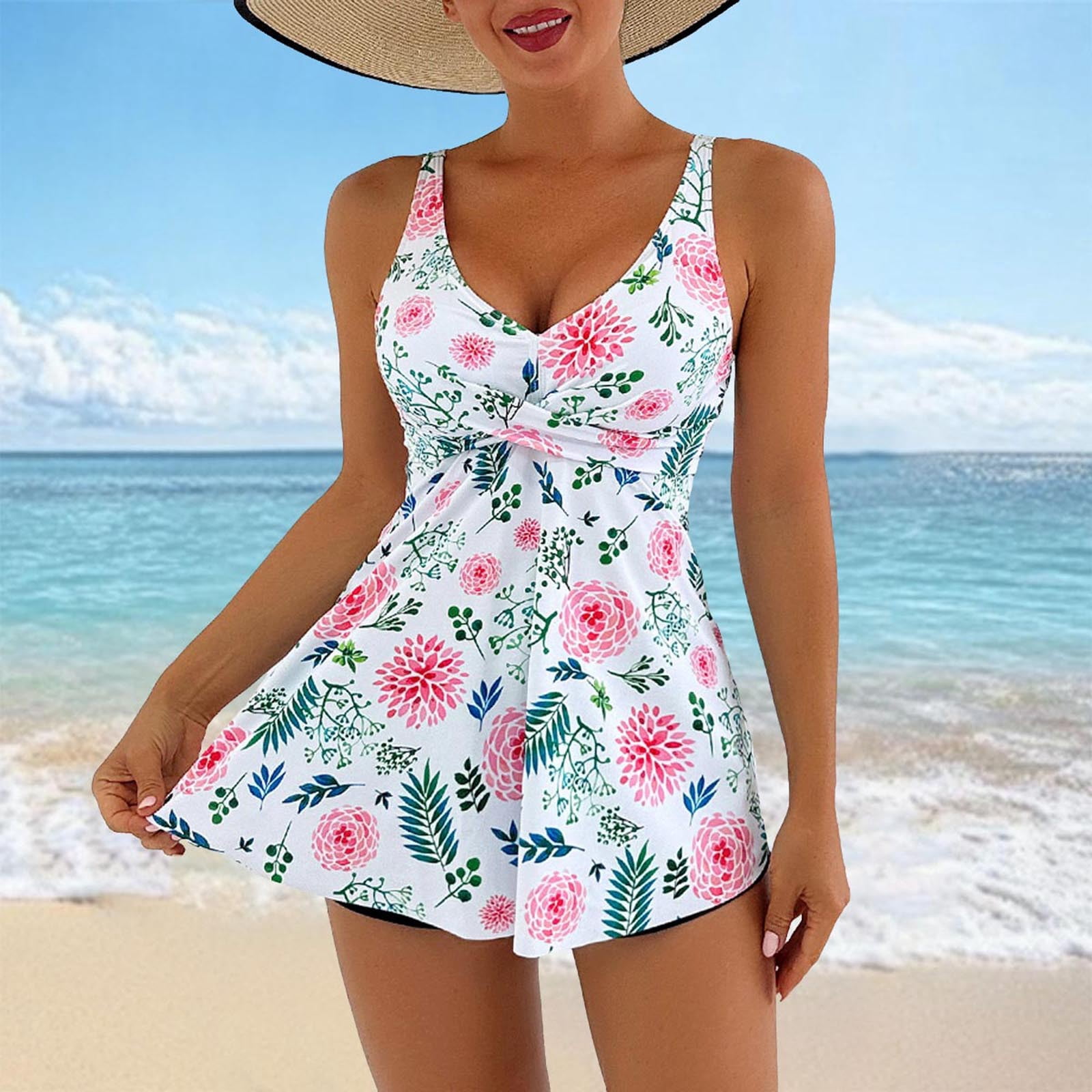 FULORRNIE Women's Tankini Set: European-Style Swimsuit with Cross-Back ...