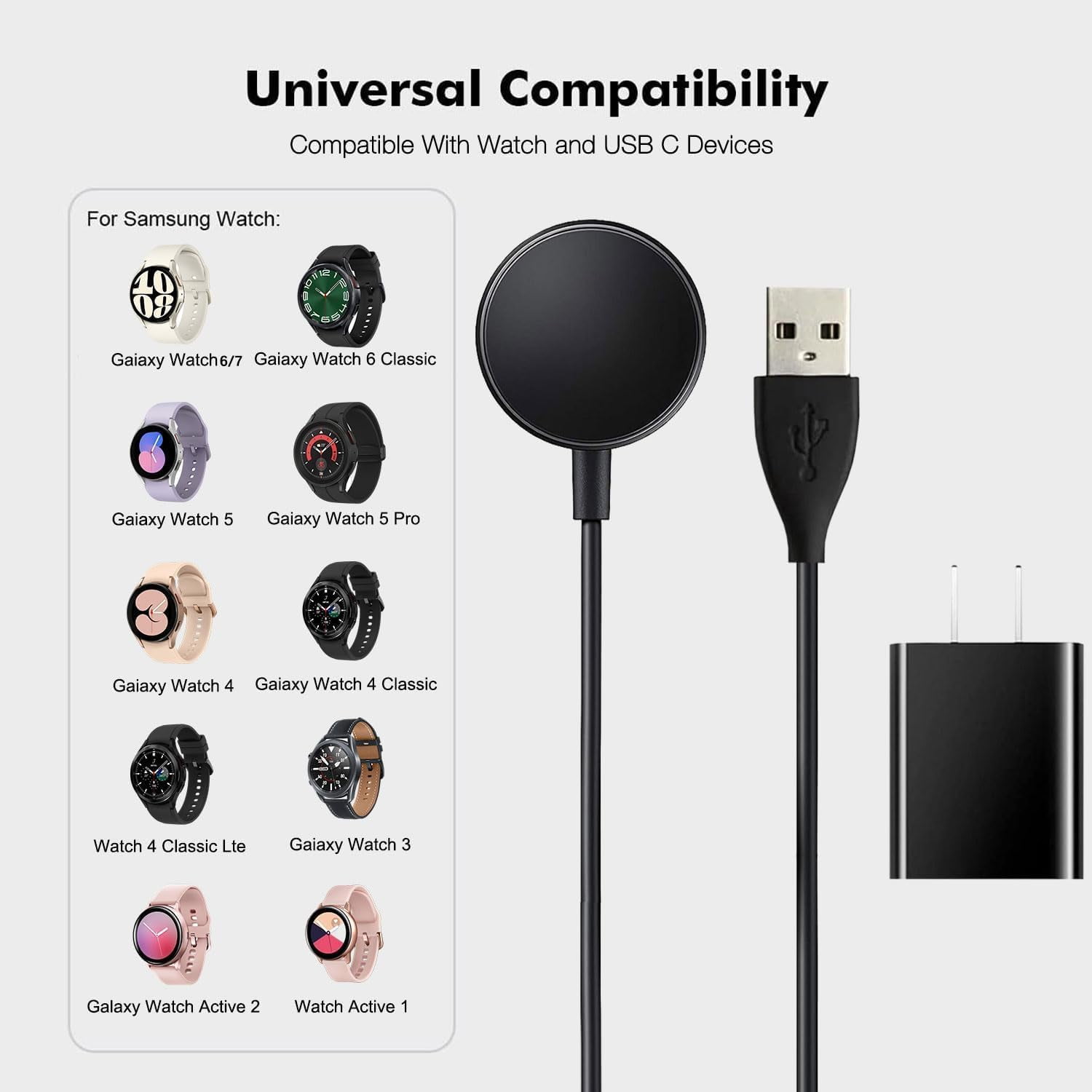 FUN-10FT long Samsung Watch Charger Compatible for Samsung Galaxy Watch ...