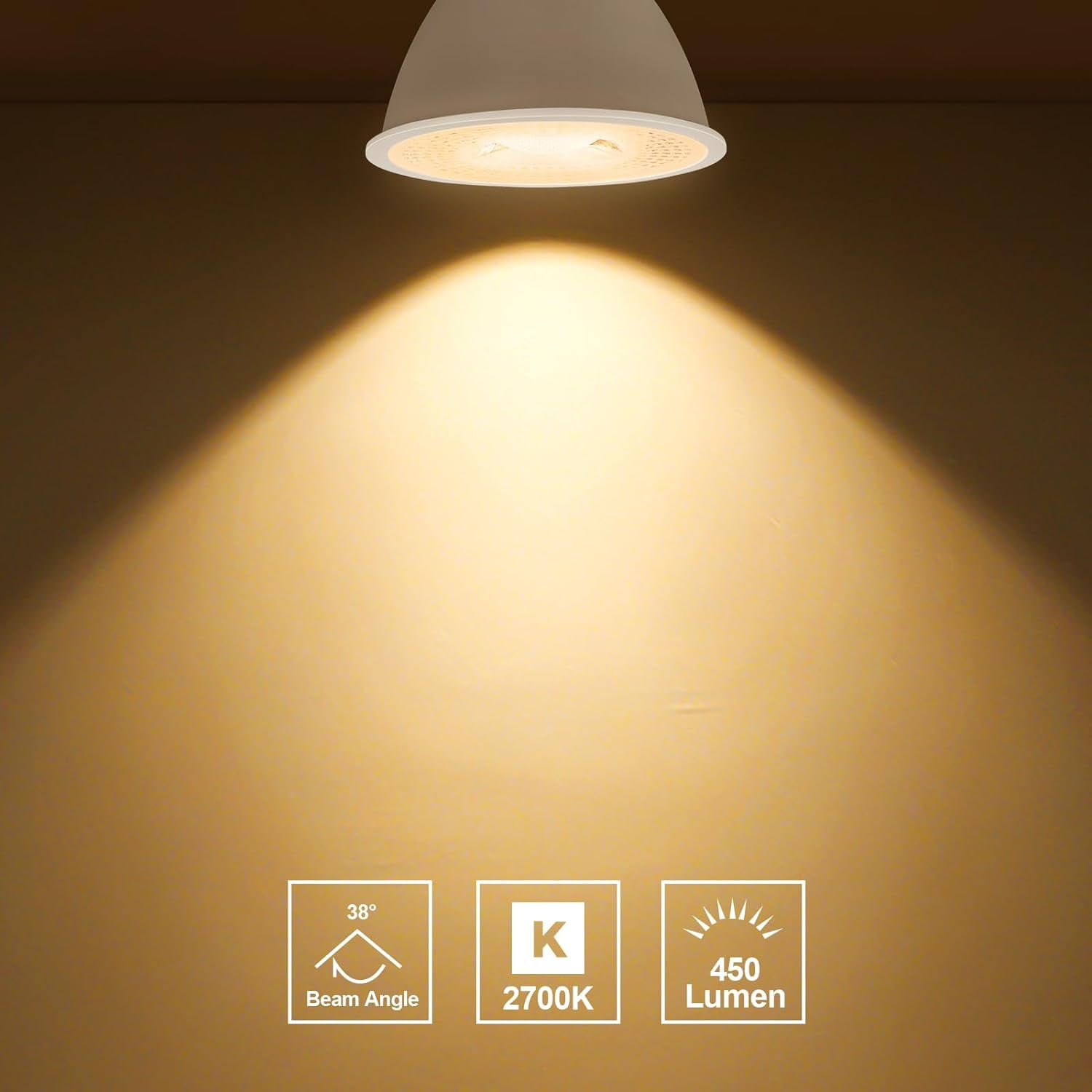 FUN-4 Pack MR16 LED Bulbs 50W Halogen Equivalent, 2700K Warm White, 5W ...