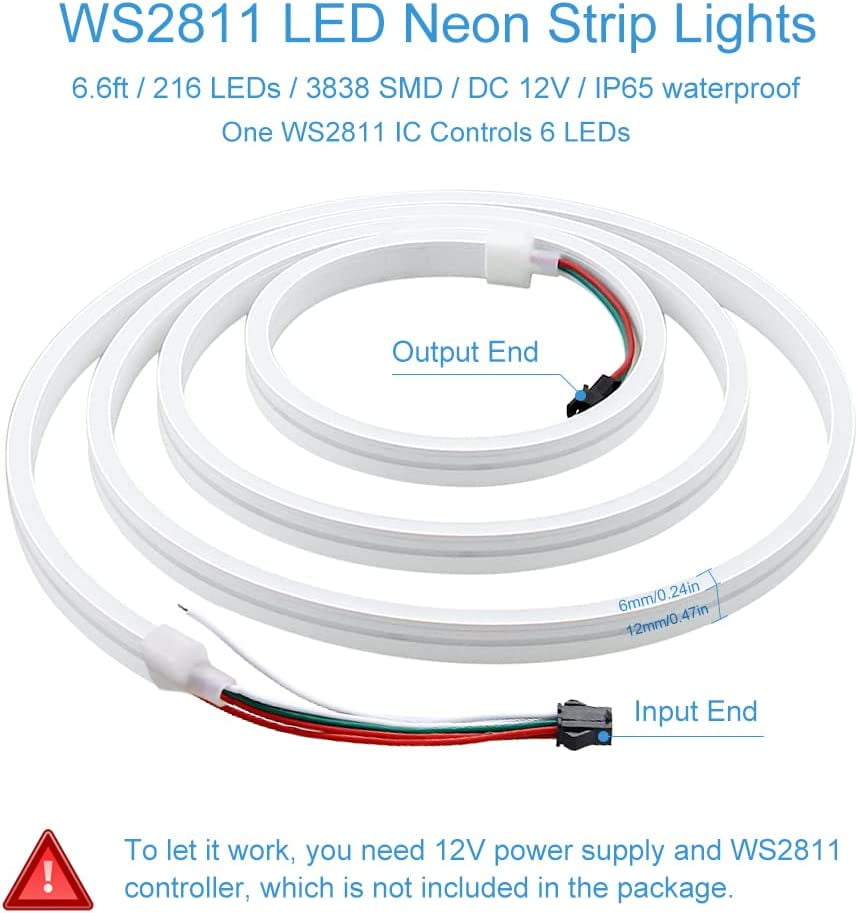 FUN-Addressable LED Strip Neon Light WS2811 Dream Color Rainbow Programmable Digital LED Pixels ...